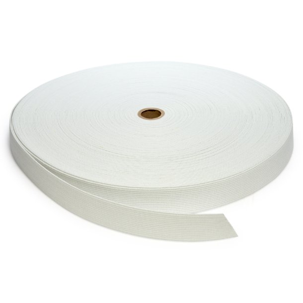 20mm Knitted Elastic - 50 metre roll (White) - Ackroyd and Adams Ltd